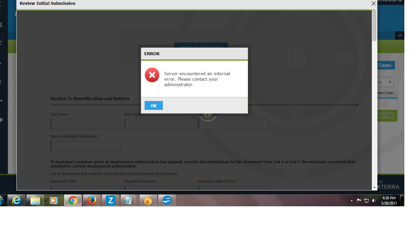Wt 9616 Manage Onboard Status Initial Submission Popup Getting Server Error Workterra Jira